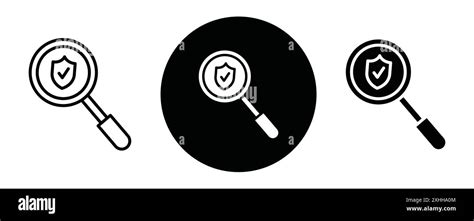 Security Scan Icon Black Line Art Vector In Black And White Outline Set