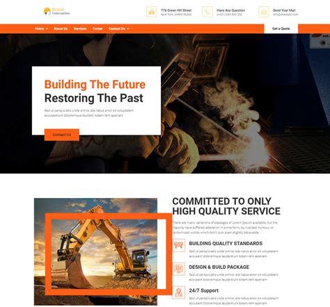 Brixal Construction Building Elementor Template Kit Elementor Kit