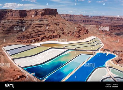 Evaporation Ponds At A Potash Mine Using A Solution Mining Method For