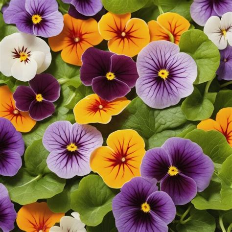 Premium Photo Colourful Flowers Amp Leaf Patten Background Generative Ai