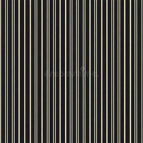 Classic Pinstripe Seamless Pattern With Gold And White Lines On Black Background Stock Image