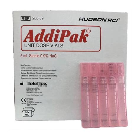 Addipak Sodium Chloride Preservative Free 0 9 Solution 5 Ml Box Of 1