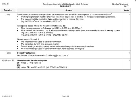 November 2017 V1 Ms Paper 3 Cie Chemistry A Level 1 1