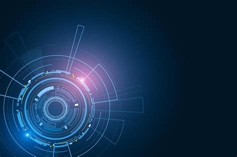 공상 과학 미래의 사용자 인터페이스 Hud Buckground 프리미엄 벡터