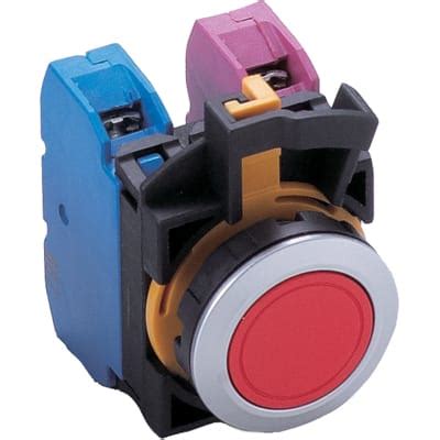 IDEC Corporation CW4B M1E11R Pushbutton CW Series Metal Bezel Flush 1NO 1NC Mom Red RS