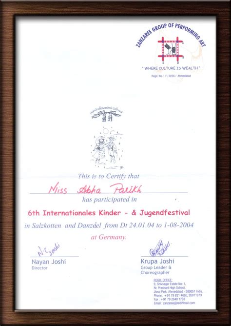 Achievement And Certification Surtaal Performing Arts