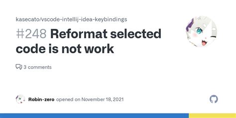 Reformat Selected Code Is Not Work Issue Kasecato Vscode Intellij Idea Keybindings Github