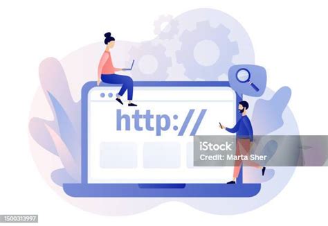 하이퍼텍스트 전송 프로토콜 개념입니다 노트북 화면의 데이터 웹 페이지입니다 인터넷 통신 프로토콜입니다 웹 브라우저 현대