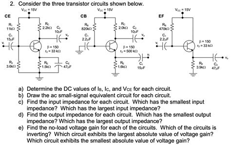 Solved 2 Consider The Three Transistor Circuits Shown