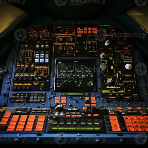 Alien Spaceship Control Panel Sci Fi Mission Control Cabin Of The