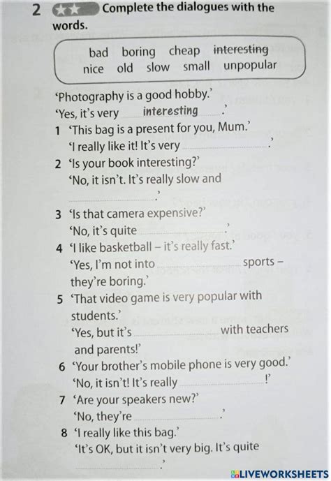 Basic Adjectives Interactive Worksheet Live Worksheets