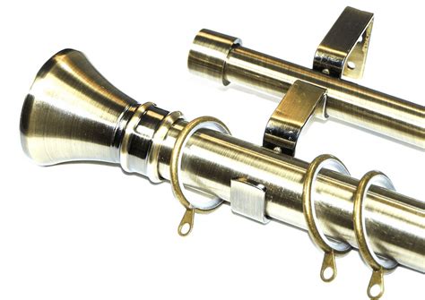 2819mm Double Antique Brass Extendable Pole Glider Rings Hammerhead
