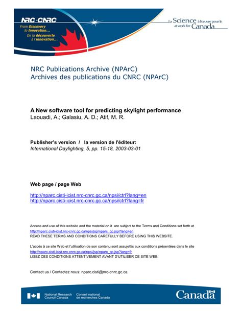 pdf a new software tool for predicting skylight performance