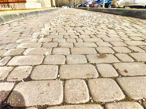 Bricks Are Like Tiles On A Sidewalk Background Texture Stock Image