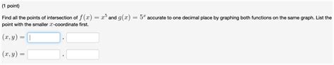 Solved Find All The Points Of Intersection Of Fxx5 And