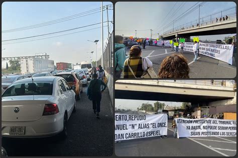 Manifestación Bloquean la México Pachuca familiares de una víctima de