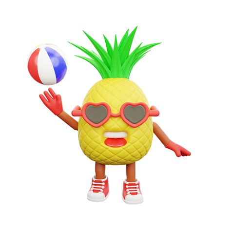 3d Render Design Of A Cute Pineapple Character For Summer Vacation 46026224 Png