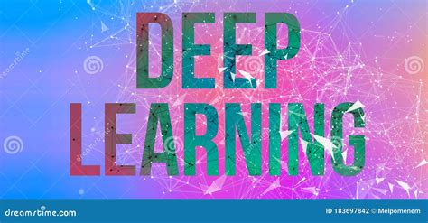 Deep Learning Theme With Abstract Network Lines Stock Illustration