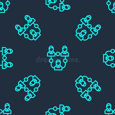 Green Line Project Team Base Icon Isolated Seamless Pattern On Blue