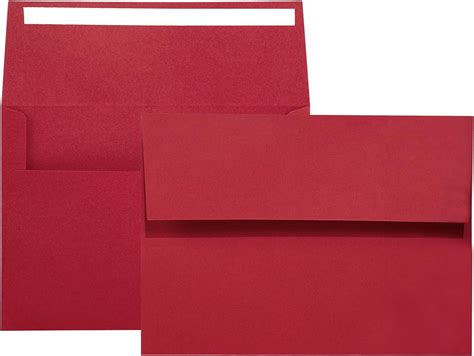 Trahoo A7 Printable Red Envelopes 5x7 50 Pack Quick Self Sealfor 5x7