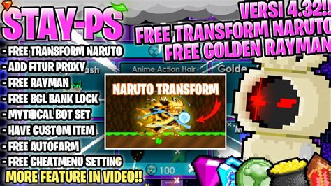 FREE GOLDEN RAYMAN FREE TRANSFORM NARUTO GROWTOPIA PRIVATE