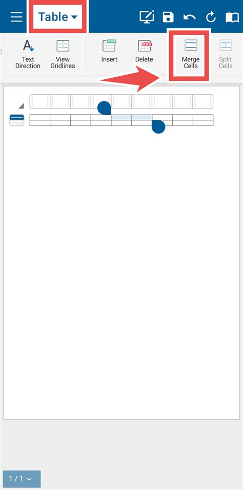 Combinar O Dividir Celdas De Tablas En MobiDocs MobiSystems