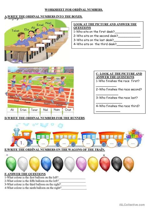 Ordinal Numbers English Esl Worksheets Pdf And Doc