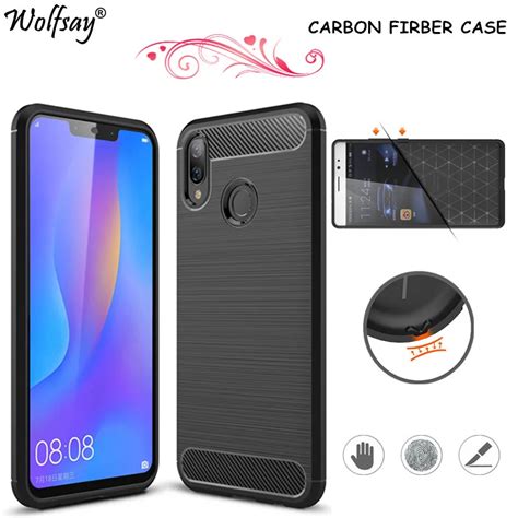 Nova 3i Carbon Fiber Cover Huawei Nova 3i Case Anti Slip Silicone Phone Case For Huawei Nova 3i