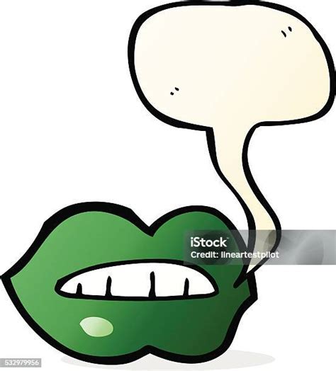 Kartun Halloween Bibir Dengan Gelembung Pidato Ilustrasi Stok Unduh