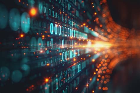 Fondo de flujo de datos digitales con código binario la información de flujo de la tecnología de