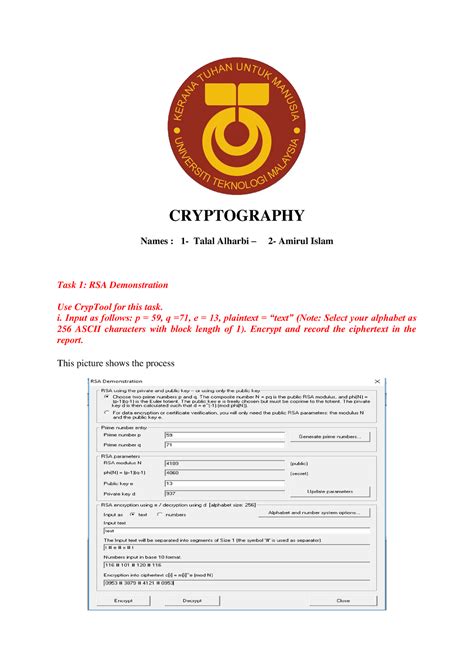 lap 3 [mandatory past lab work] cryptography names 1 talal alharbi