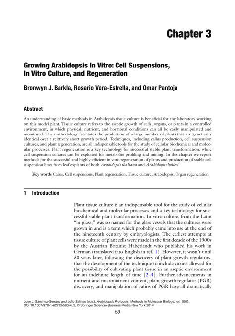Pdf Growing Arabidopsis In Vitro Cell Suspensions In Vitro Culture