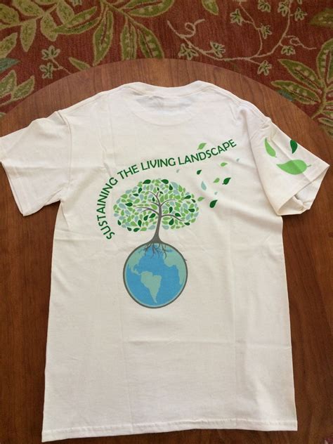 Ela Logo Tee Shirt Beige With Three Graphics Ecological Landscape