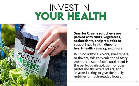 Force Factor Smarter Greens Superfood Chews Greens And Superfoods With Probiotics