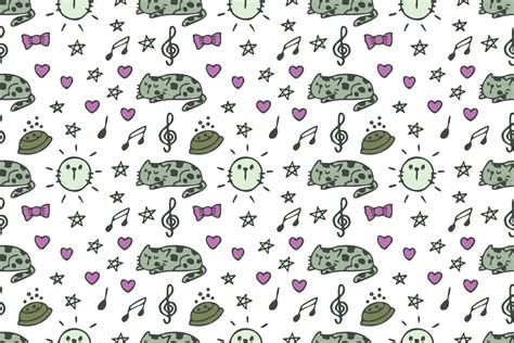 Cat Seamless Pattern Cartoon 5062560 Vector Art At Vecteezy