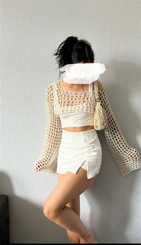 Handmade Crochet Mesh Sleeves All Size Crochet Sleeves Net Etsy