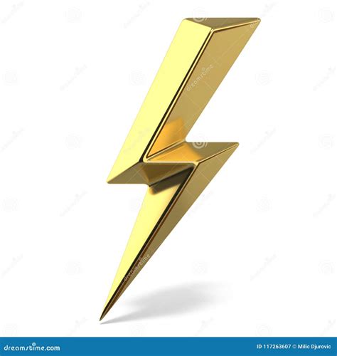 Golden Lightning Double Symbol One Side Sharp 3d Stock Illustration Illustration Of Powerful