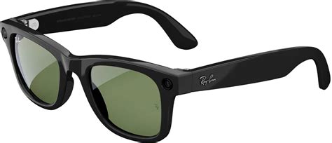 Ray Ban Meta Wayfarer Standard Smart Bluetooth Audio Glasses Shiny Black G15 Green