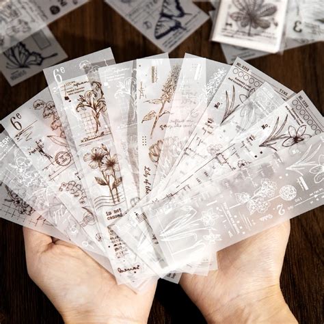 반투명 장식 종이 플래너 Diy 스크랩북 콜라주 재료 종이 수제 정크 저널 용품 24 개 Aliexpress