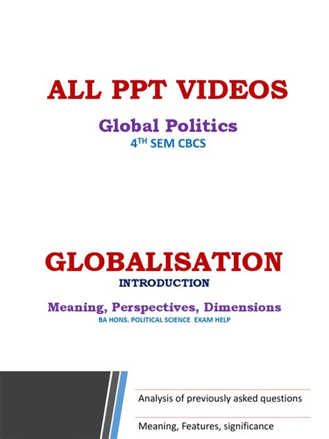 4th Sem Ir All Ppt Pdf Pdf Globalization International