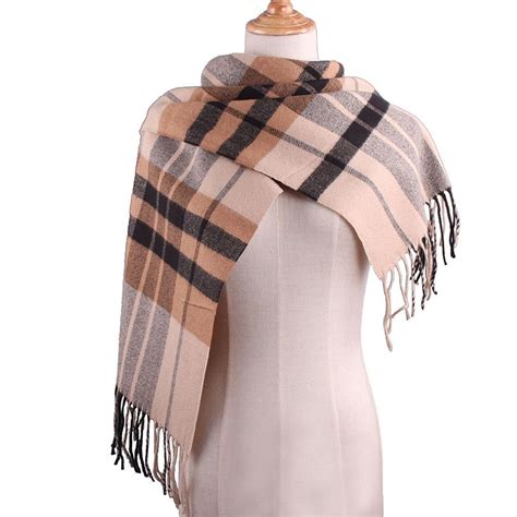Plaid Tartan Scarf Blanket Cotton Winter Scarves Wrap Shawl For Women