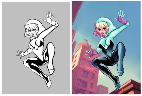 My Gwen Stacy Line Art By Thaydeedd On Deviantart