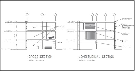 Cross Section Plan And Longitudinal Section Plan Detail Dwg File