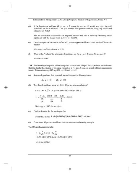 Solution Manual For Design And Analysis Of Experiments 9th Edition
