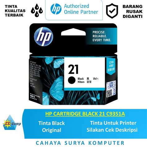 Jual Hp Cartridge Black 21 C9351a Untuk Printer Hp Deskjet 3910 3920