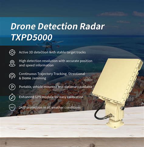 Drone Detection Radar TXPD5000 TVTRADAR Time Varying Transmission Co Ltd