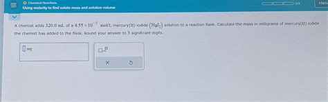 Solved Chemical Reactionsusing Molarity To Find Solute Mass
