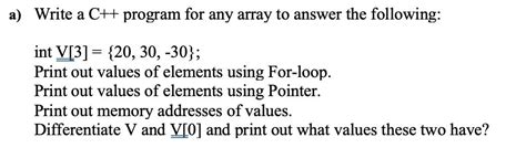 Solved A Write A C Program For Any Array To Answer The Chegg