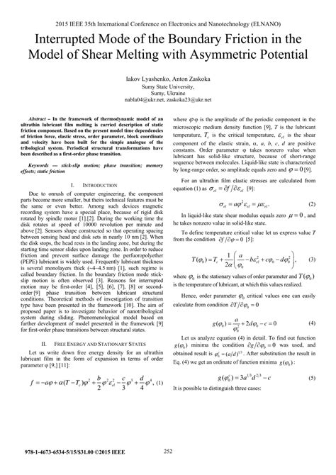 Pdf Interrupted Mode Of The Boundary Friction In The Model Of Shear