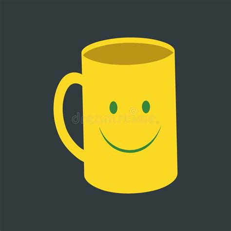 Smiling Face Of Emoji In Coffee Mug Vector Artwork Stock Illustration